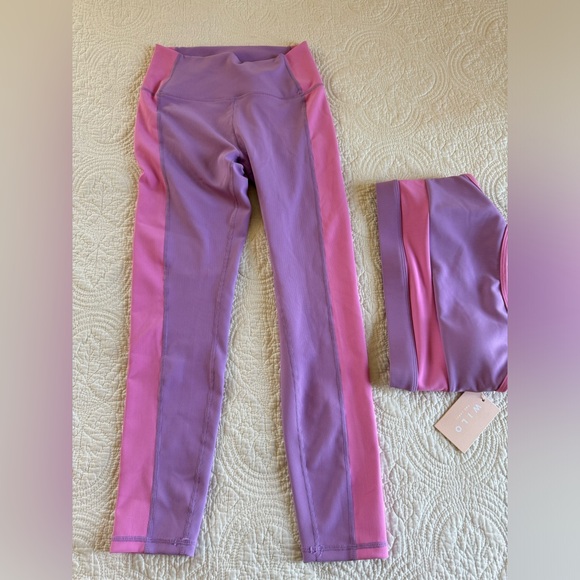 wilo | Pants & Jumpsuits | Nwt Wilo Rib Set Color Block Purple Athletic ...